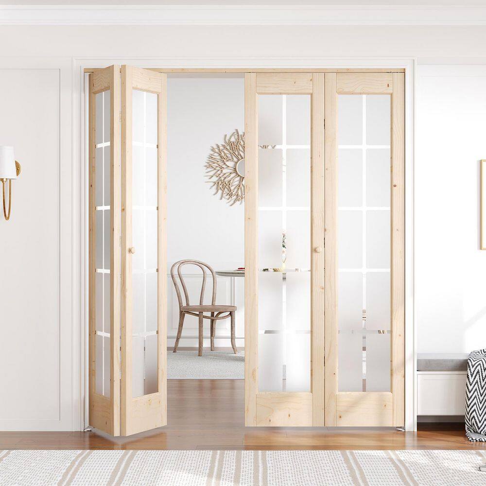 easelife 72 in. x 80 in. 3/4 Lite Frosted Glass Preassembled Solid Core ...