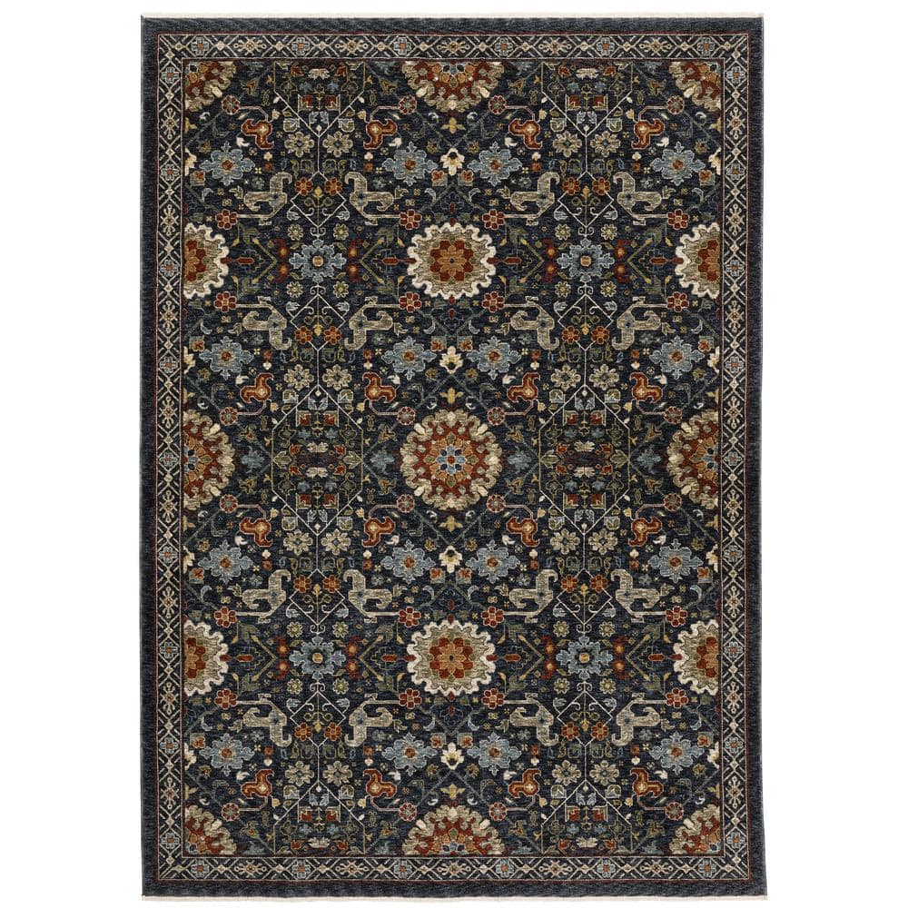 AVERLEY HOME Ambrose Blue/Multi 8 ft. x 11. ft. Oriental Floral ...