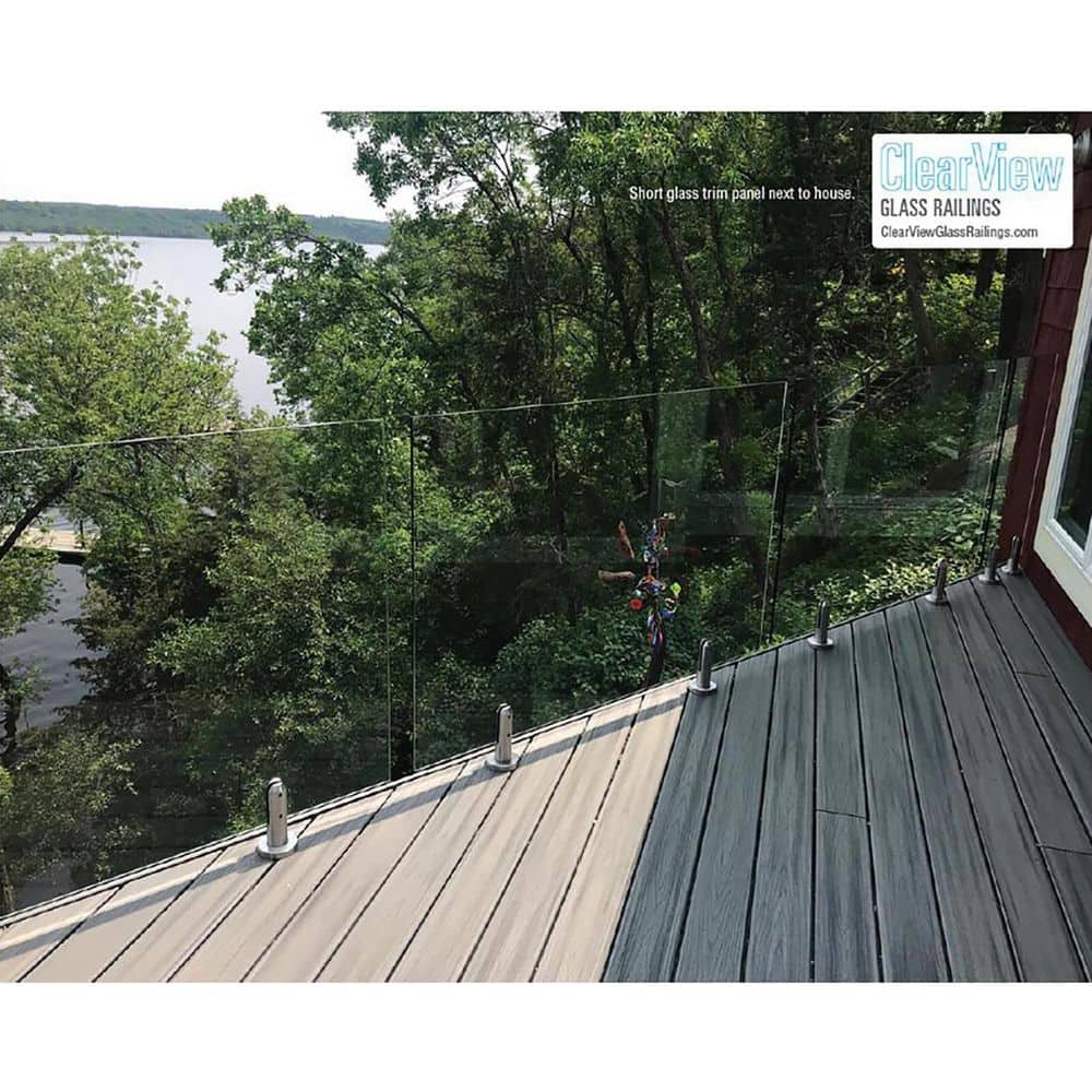 ClearView GLASS RAILINGS 12 in. x 39 in. CVGR Hercules Glass Panel with ...