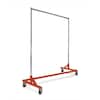 Econoco Chrome Steel Rolling Z-Rack 64 in. W x 70 in. H with Orange ...