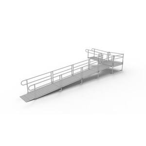 EZ-ACCESS PATHWAY 30 ft. U-Shaped Aluminum Wheelchair Ramp Kit with ...