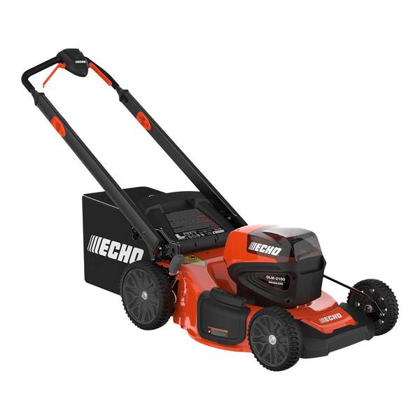 ECHO 21 in. 56-Volt Cordless Battery Walk Behind Push Lawn Mower with ...