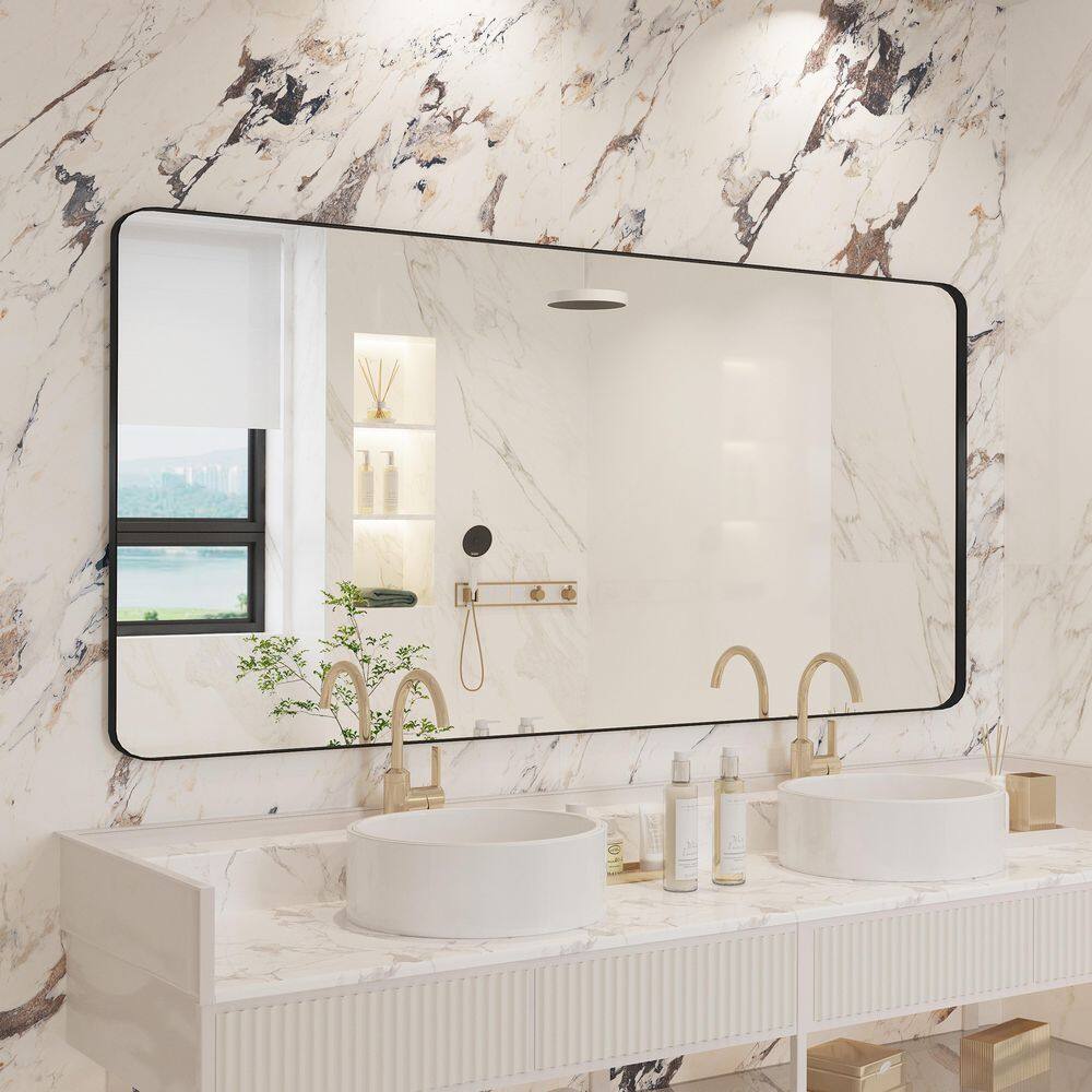 Klajowp 60 in. W x 36 in. H Large Rectangular Framed Wall Mounted ...