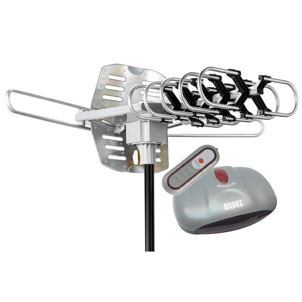 BoostWaves Outdoor Amplified Antenna 150-Miles Range 360° Rotation ...