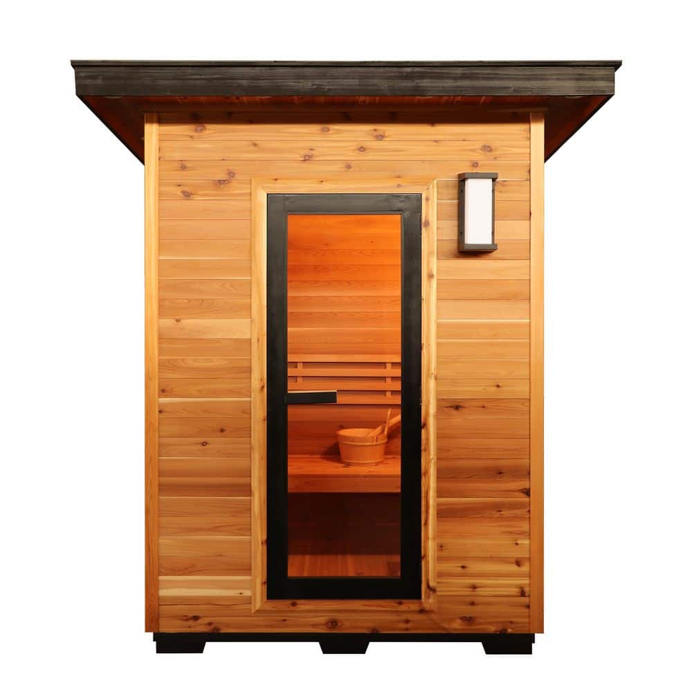 Sun-Ray Seneca 3-Person Outdoor Contemporary Hemlock Wet/Dry Sauna with ...