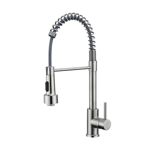 Tahanbath LED Single Handle Pull Down Sprayer Kitchen Faucet with ...