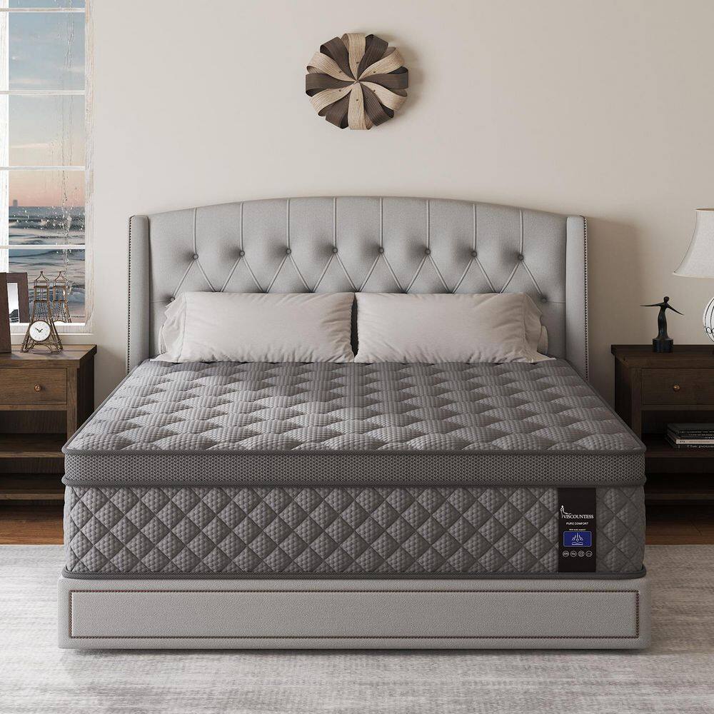 viscountess King Size Medium-Firm Gel Memory Foam Hybrid Mattress 12 in ...