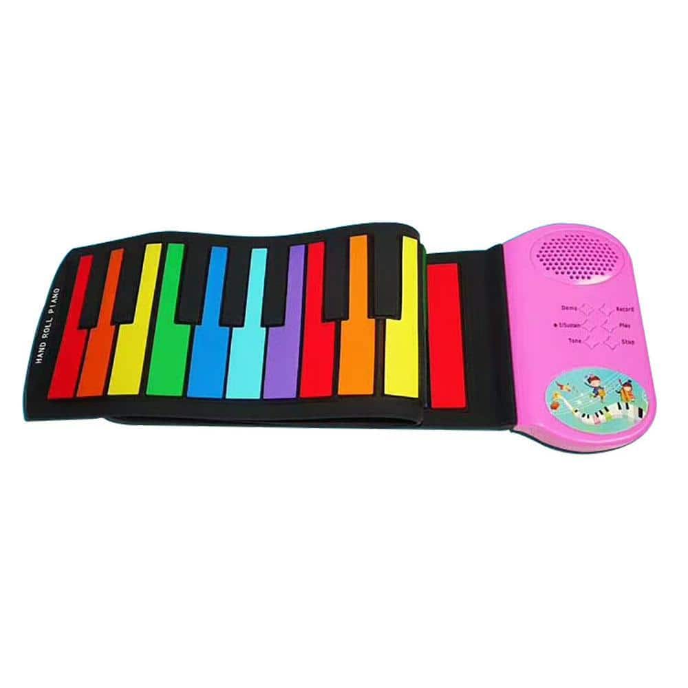 RIPTUNES Roll It Up Musical Keyboard with 49 Colorful Keys, Educational ...