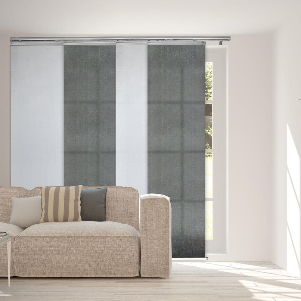 EMOH Extendable 48 in. to 88 in. W x 94 in. L Metallic Greyscale ...