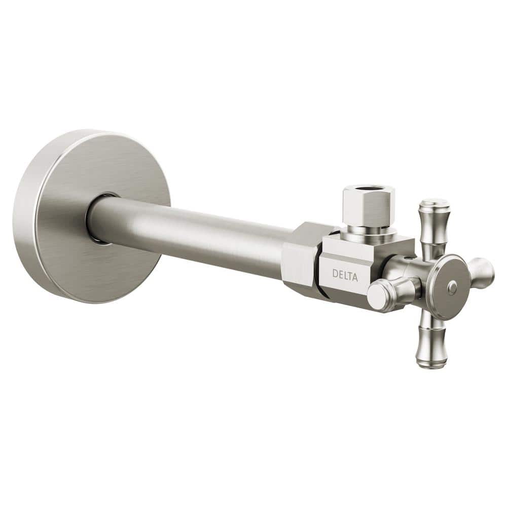 Delta 1/2 in. x 7.81 in. L Stainless Brass Angled Supply Stop Valve ...