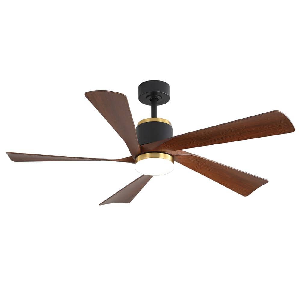 Breezary Whitney 52 in. Integrated LED Indoor Black Propeller Ceiling ...