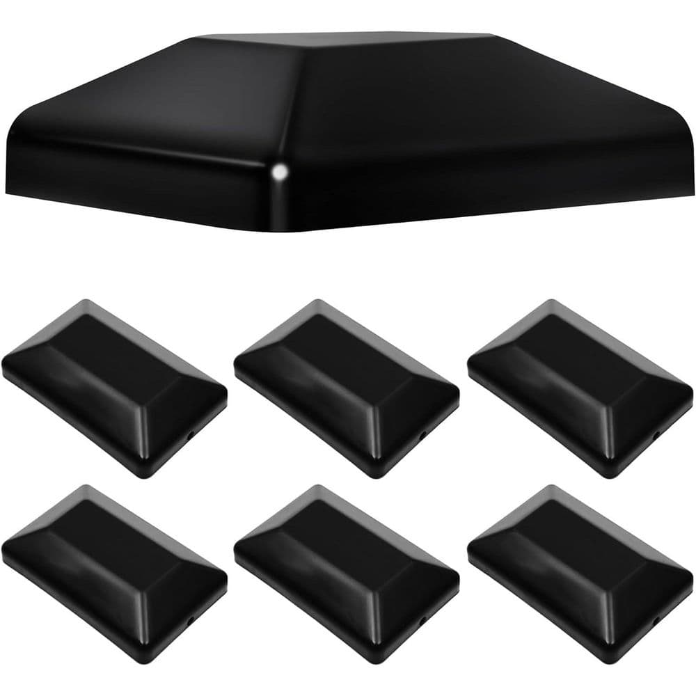 Afoxsos Plastic Black Durable UV-Proof Water-Proof Fence Post Caps (6 ...