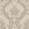 Ornamenta 2 Beige/Greige Classic Damask Design Non-Pasted Vinyl on Paper Material Wallpaper Roll ...