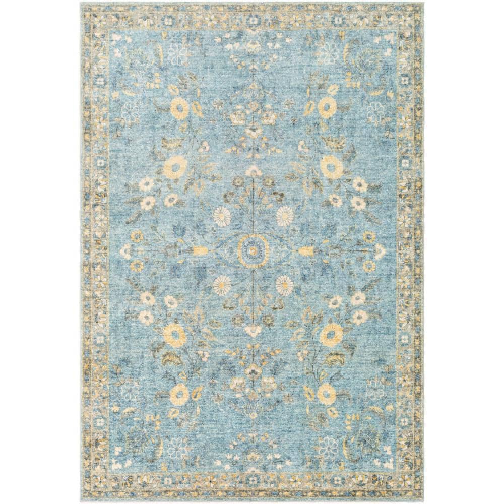 Livabliss Oshawa Sky Blue 5 ft. x 8 ft. Indoor Area Rug S00161038392 ...