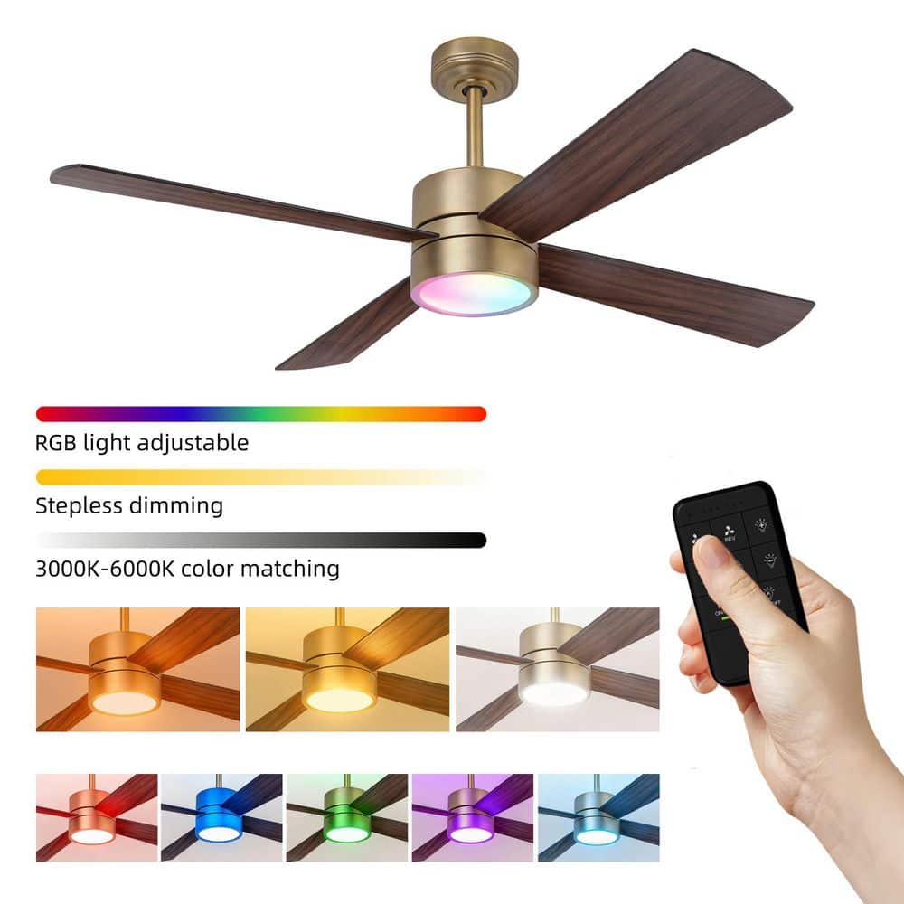 Have a question about IHOMEadore 52 in. Indoor Modern Gold Downrod 6 ...