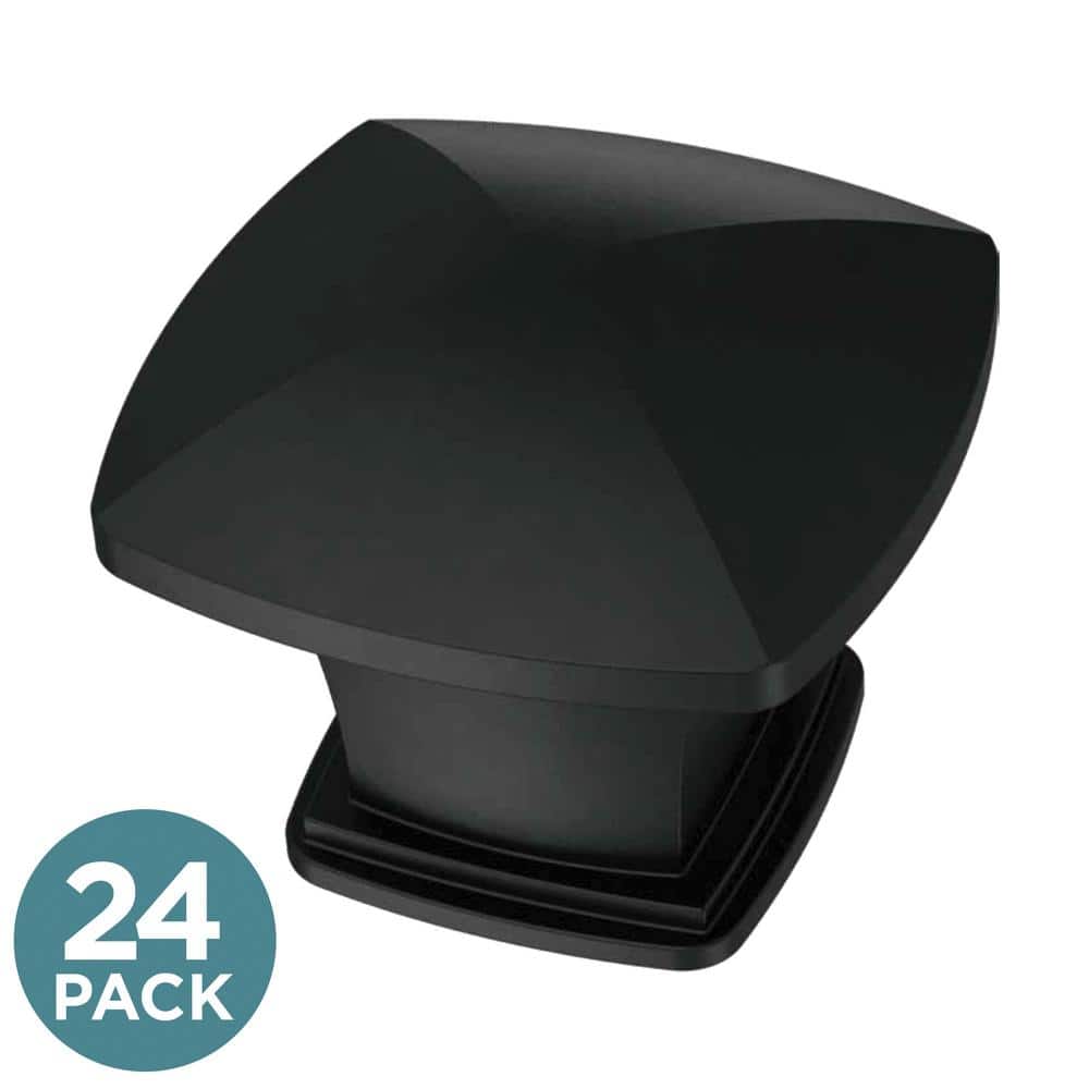 Reviews For Franklin Brass Soft Square 1 1 4 In 32 Mm Classic Matte Black Square Cabinet