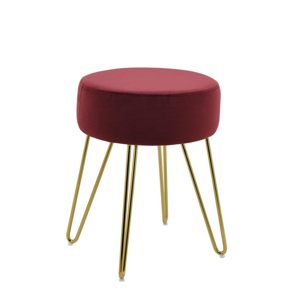 Best Master Furniture Wilcox 16 in. W Red Backless Metal Accent Stool ...