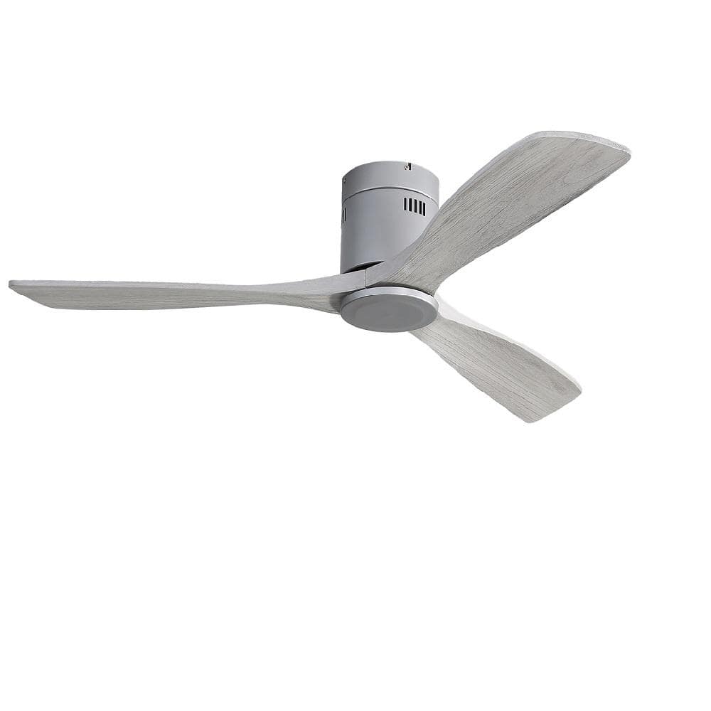 CIPACHO 52.1 in. Indoor Silver Ceiling Fan 3 Solid Wood Blades with for ...