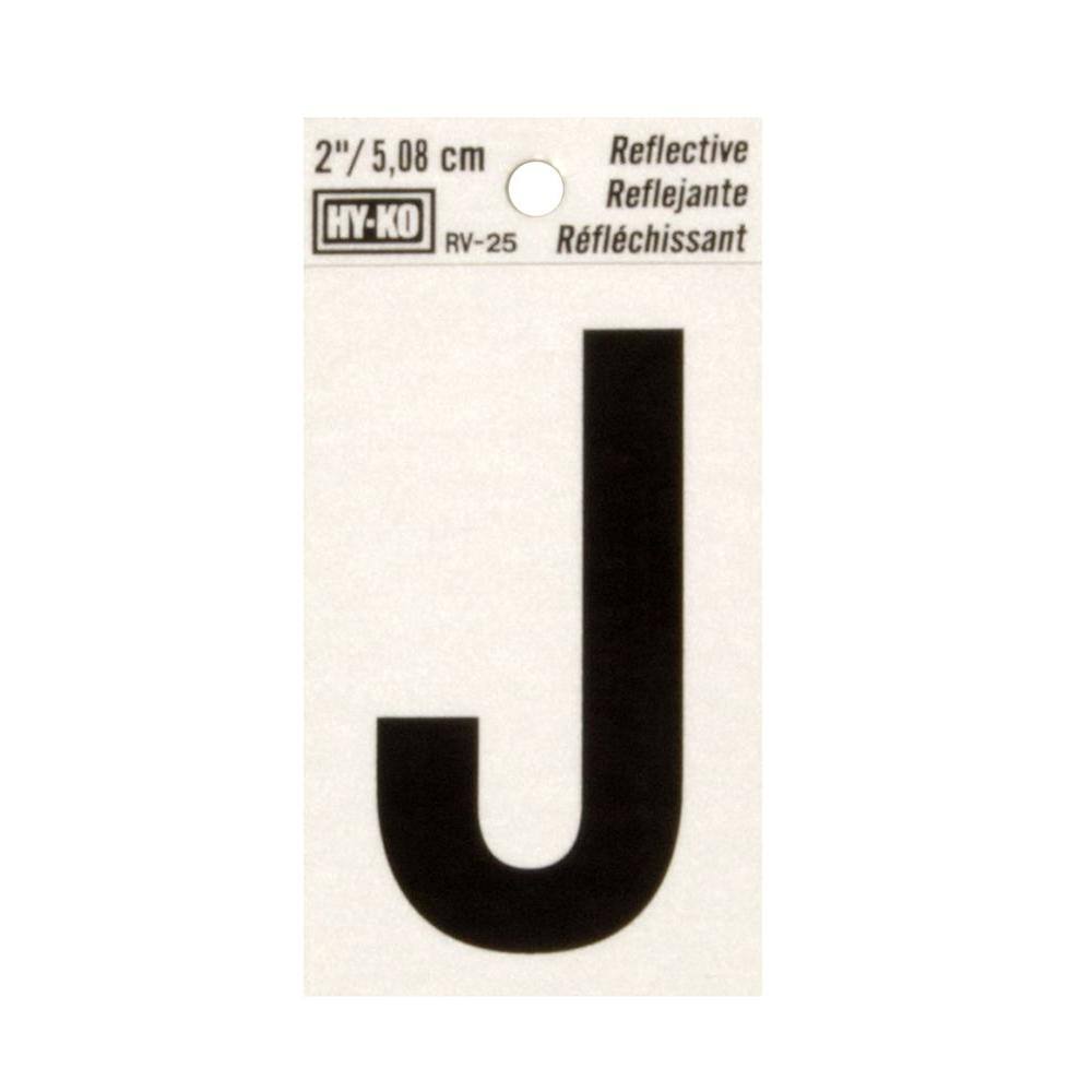 HY-KO 2 in. Vinyl Reflective Letter J RV-25/J - The Home Depot