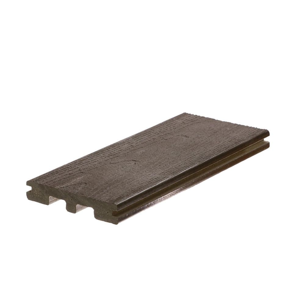 DuxxBak Optima Dekk LT 1 in. x 6 in. x 12 ft. Tree Bark Grooved Edge Composite Deck Board DX-OLT ...