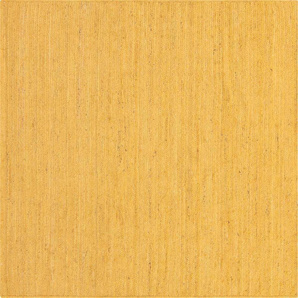 Unique Loom Braided Jute Dhaka Yellow 8' 0 x 8' 0 Area Rug 3161130 ...