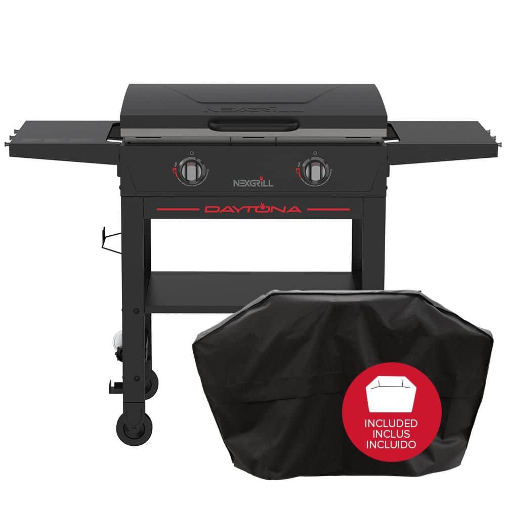 Nexgrill Daytona 2 Burner Propane Gas Griddle in Black with PVC Cover ...