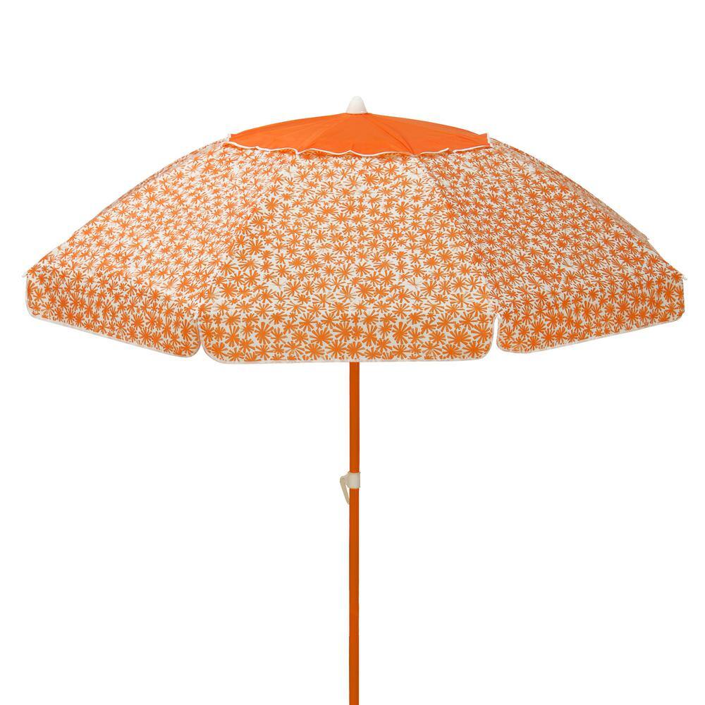 National Outdoor Living 7 ft. H with 6.25 ft. Dia Deluxe Beach Umbrella ...