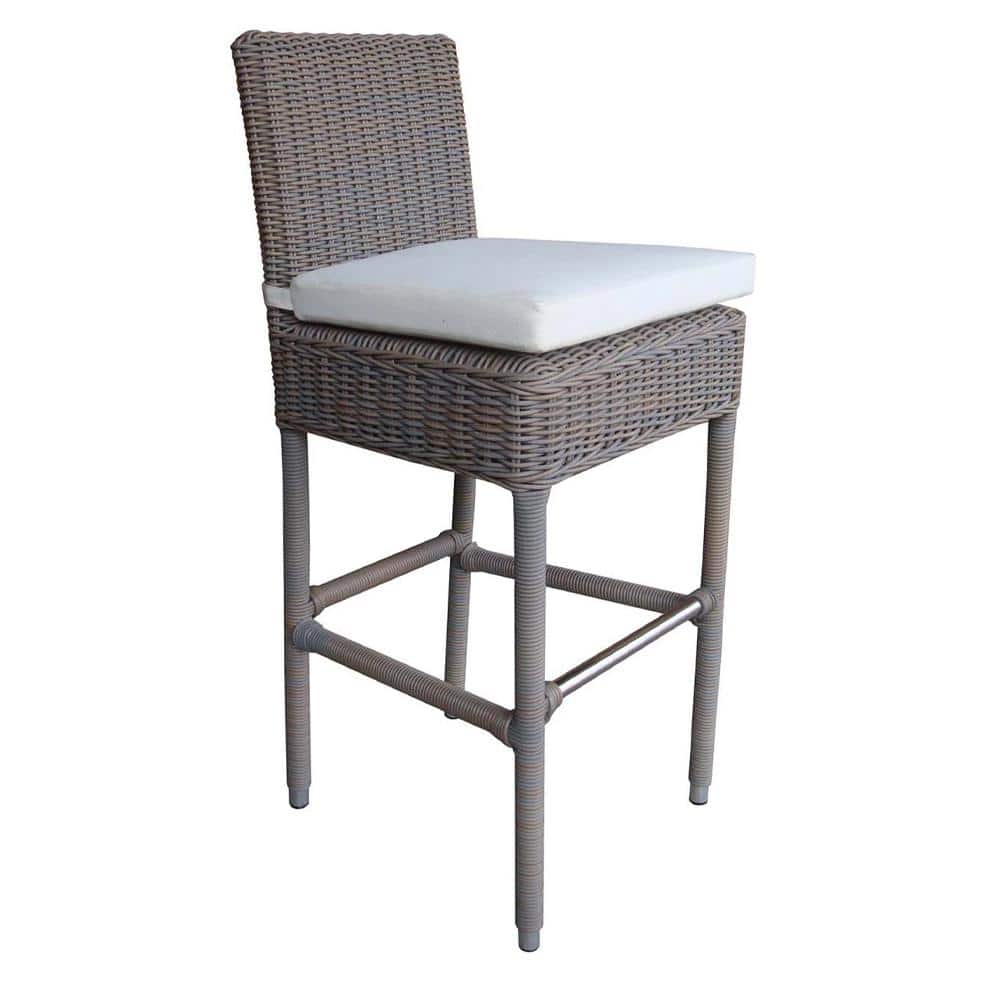 Padma's Plantation Boca 24 in Kubu Grey Full Back metal Bar stool ...