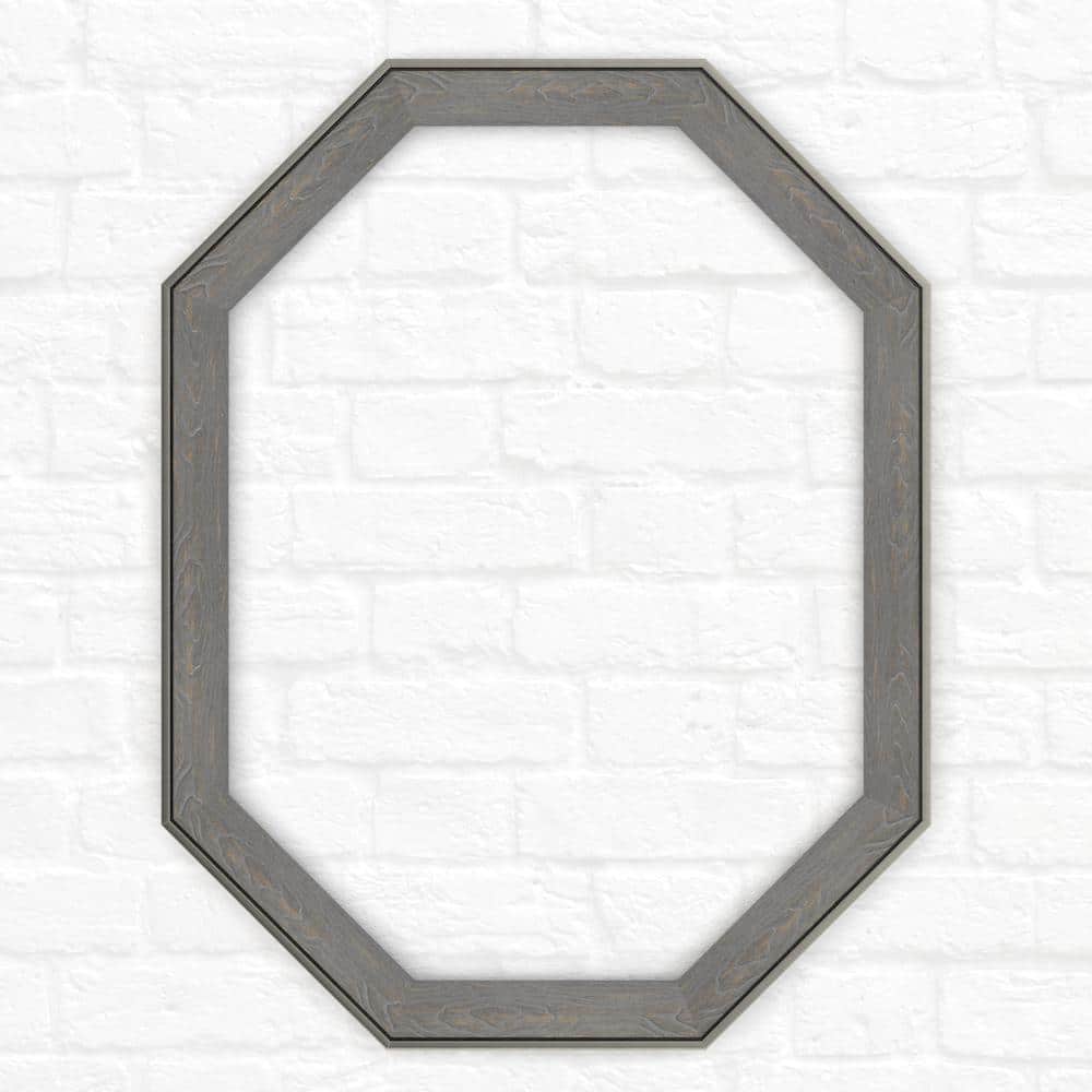 Delta 26 in. x 34 in. (M2) Octagonal Mirror Frame in Weathered Wood ...