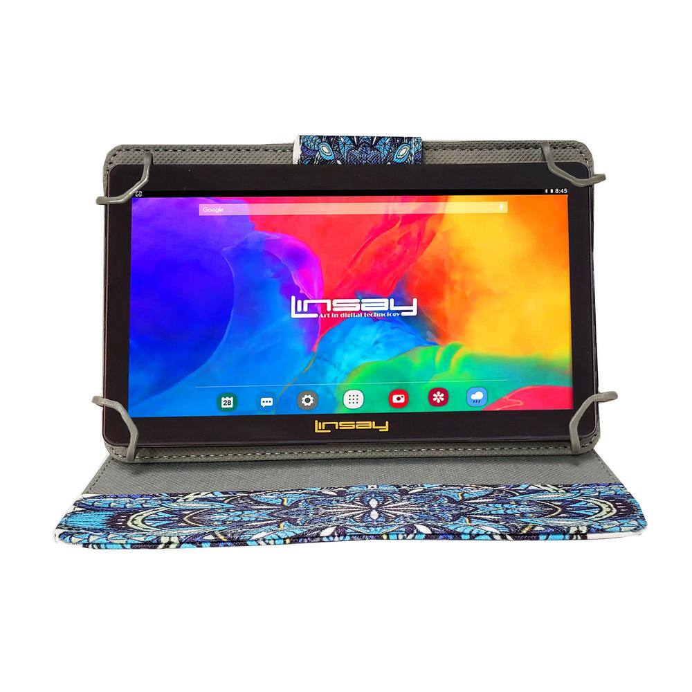 LINSAY 7 in. 64GB Android 13 Tablet with Mandala Leather case ...