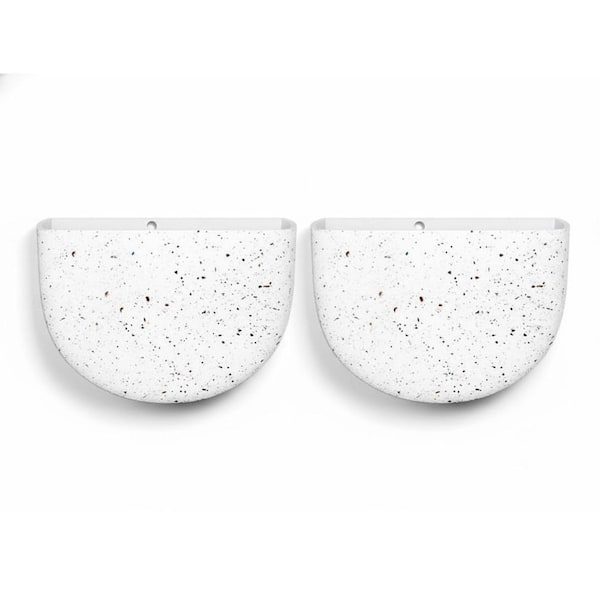 Unbrand 2-Pack Half-Moon Plastic Wall Planters (7 in. D x 4 in. W x 5 ...