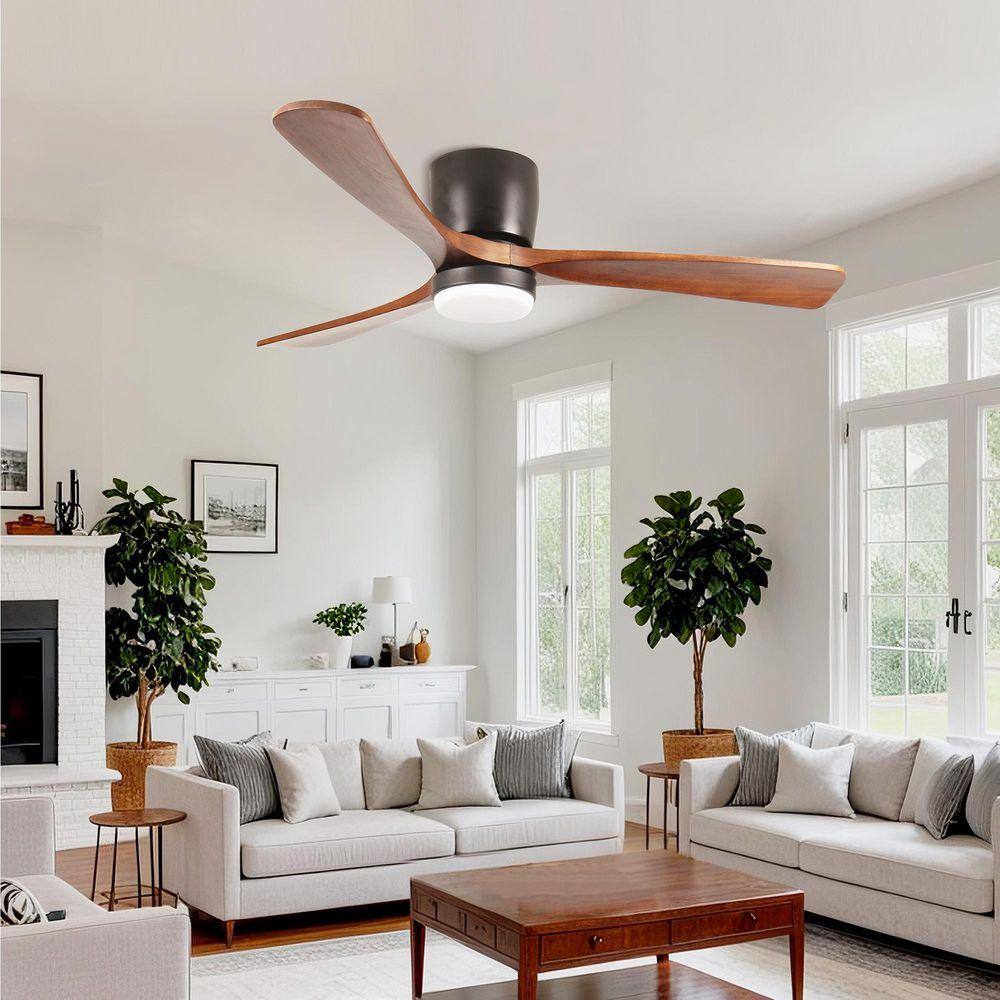 TaiMei Ether 42 in. Black Walnut Downrod Standard Ceiling Fan with ...