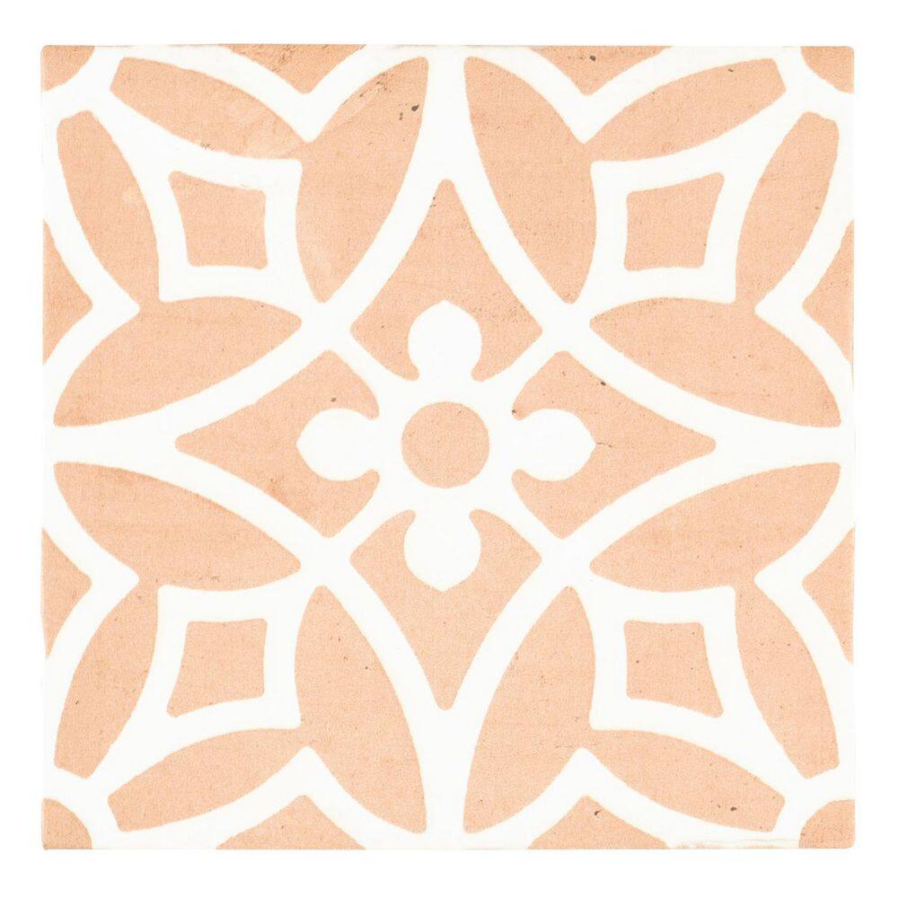 Ivy Hill Tile Sienna Terracotta Flora 8.85 in. x 0.43 in. Matte ...