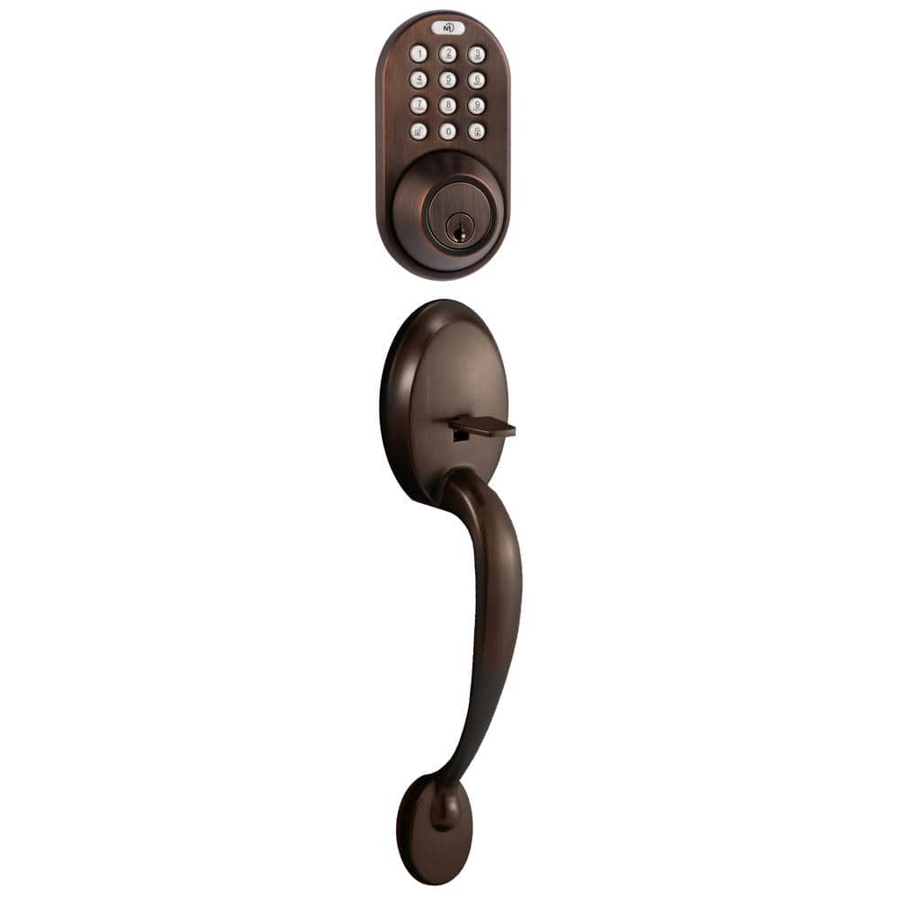 MiLocks Oil Rubbed Bronze Keyless Entry Deadbolt and Door Handleset ...