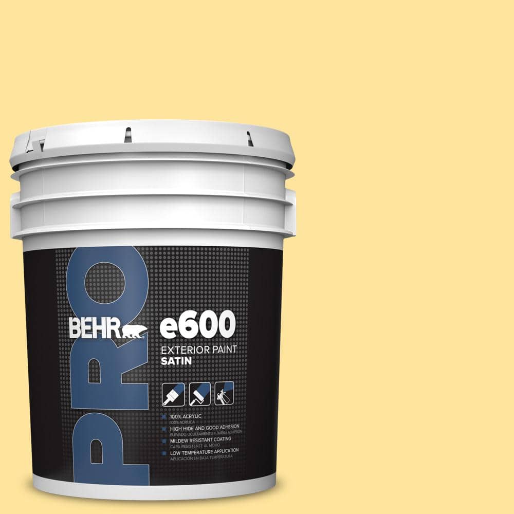BEHR PRO 5 gal. #340B-4 Lemon Drops Satin Exterior Paint PR64005 - The ...