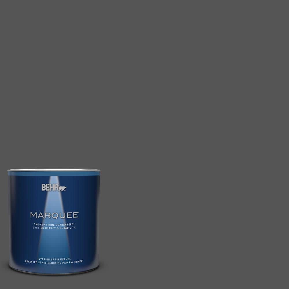 BEHR MARQUEE 1 qt. #PPU25-01 Carbon Copy Satin Enamel Interior Paint ...