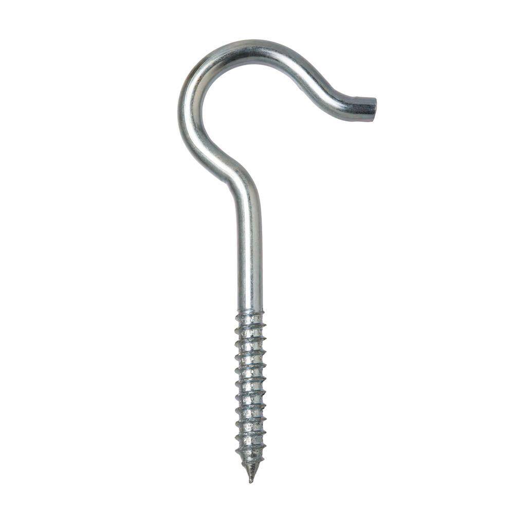 Everbilt 3/16 in. x 3-3/8 in. Zinc Screw Hook 824401 - The Home Depot