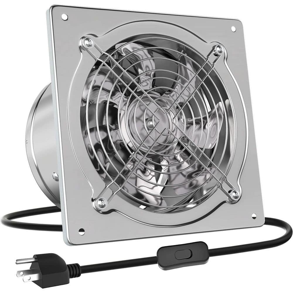 KIWDZFU 10 in. Metal Exhaust Fan with Switch, Wall Mount Ventilation ...