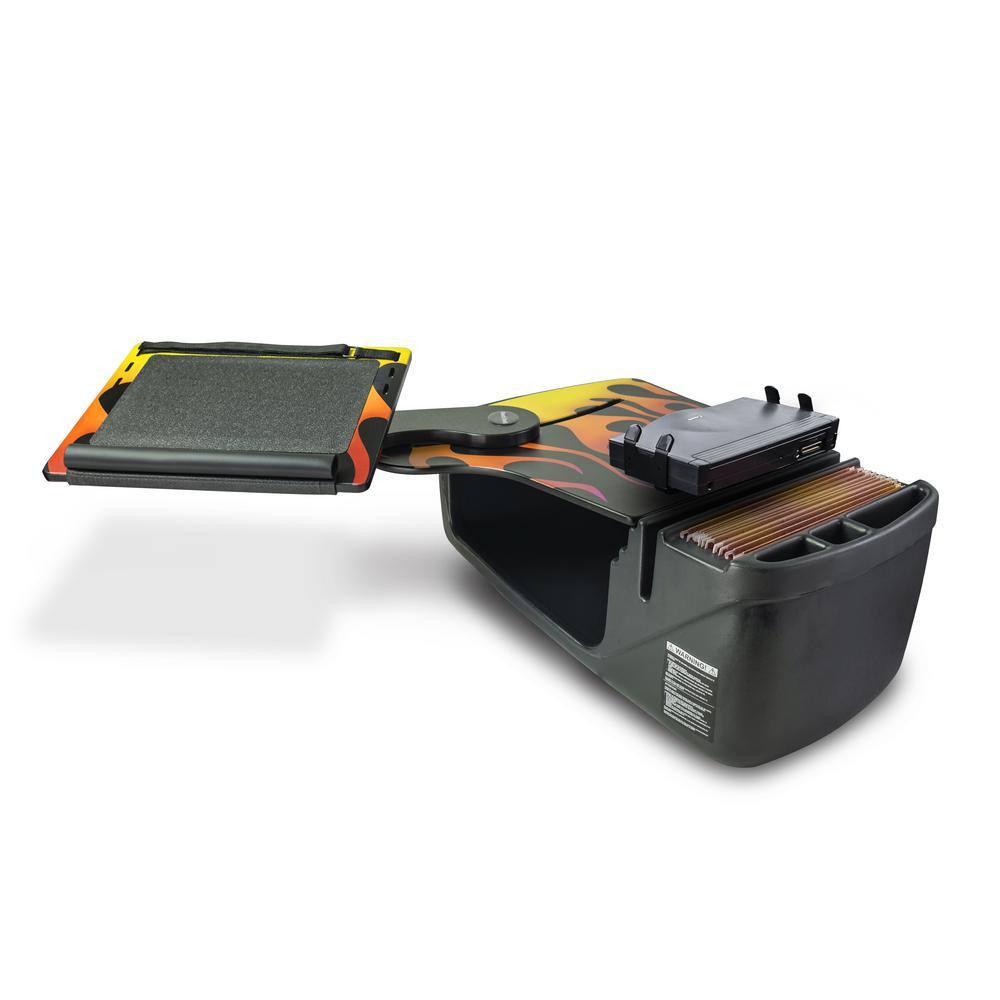 AutoExec Reach Desk Front Seat with Printer Stand Hot Rod Orange Flames ...