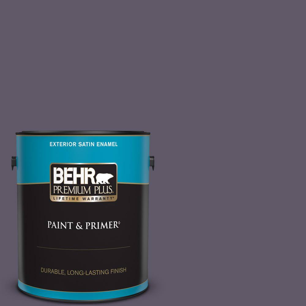 BEHR PREMIUM PLUS 1 gal. #S570-7A Plush Purple Satin Enamel Exterior ...
