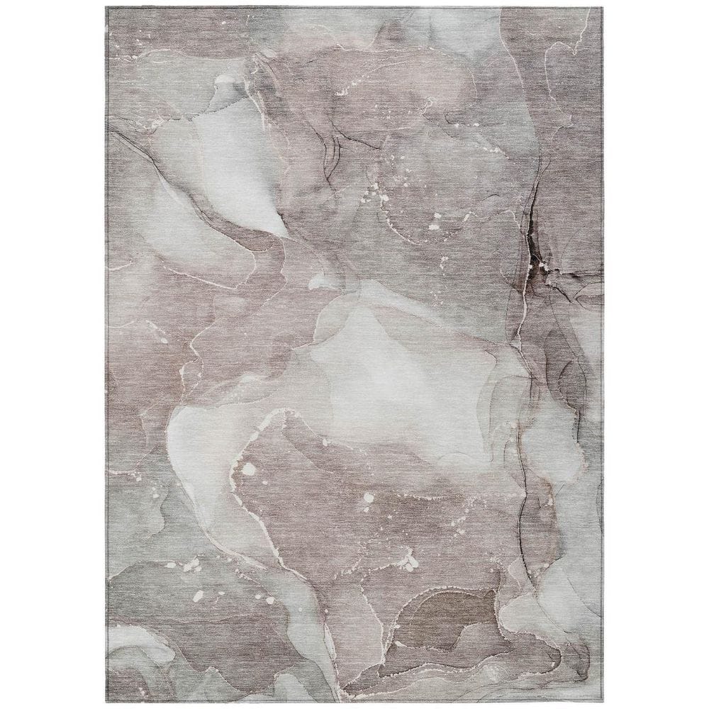 HomeRoots Taupe 10 ft. x 14 ft. Woven Abstract Polyester Rectangle ...