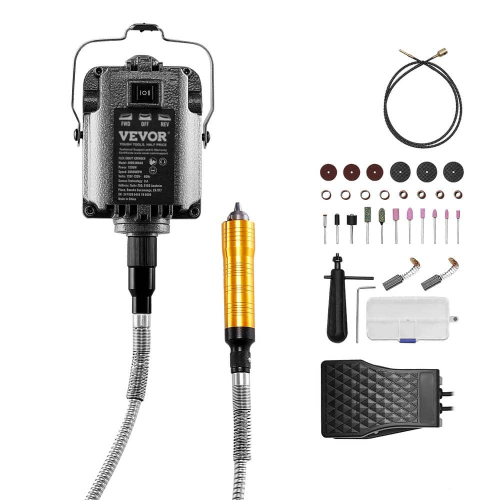 VEVOR Flex Shaft Corded Grinder, 1000W 30,000RPM Electric Flex Shaft ...