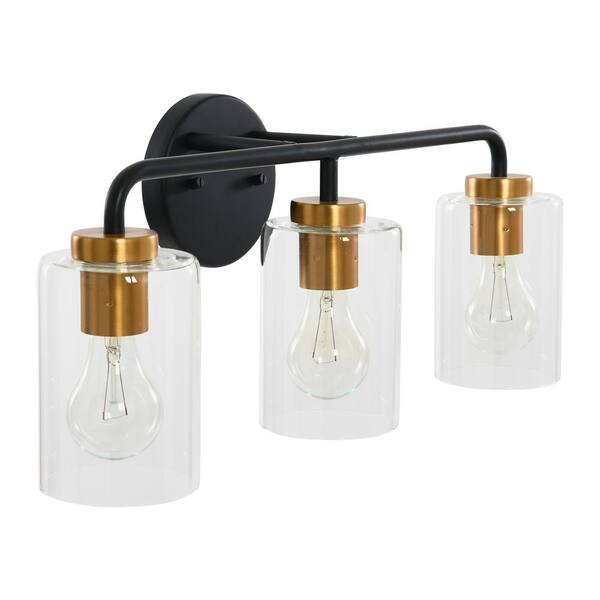 Robert Stevenson Lighting Kendrick - 3-Light Matte Black and Brushed ...