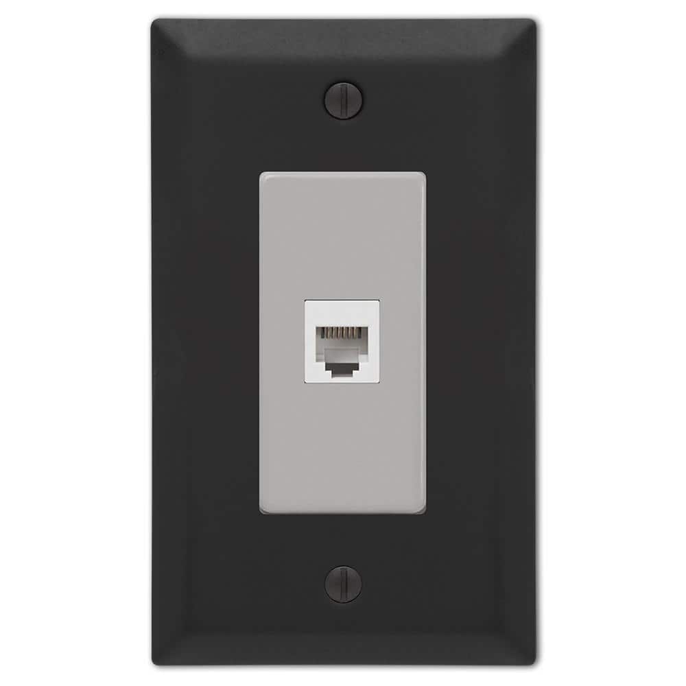 AMERELLE Metallic 1 Gang Phone Steel Wall Plate - Matte Black 163PHMB ...