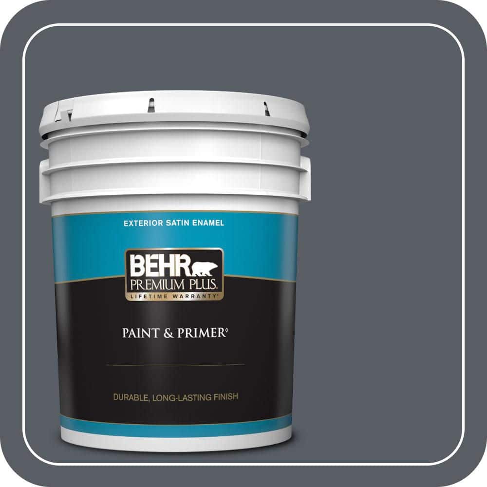 BEHR PREMIUM PLUS 5 gal. #760F-6 Distant Thunder Satin Enamel Exterior ...