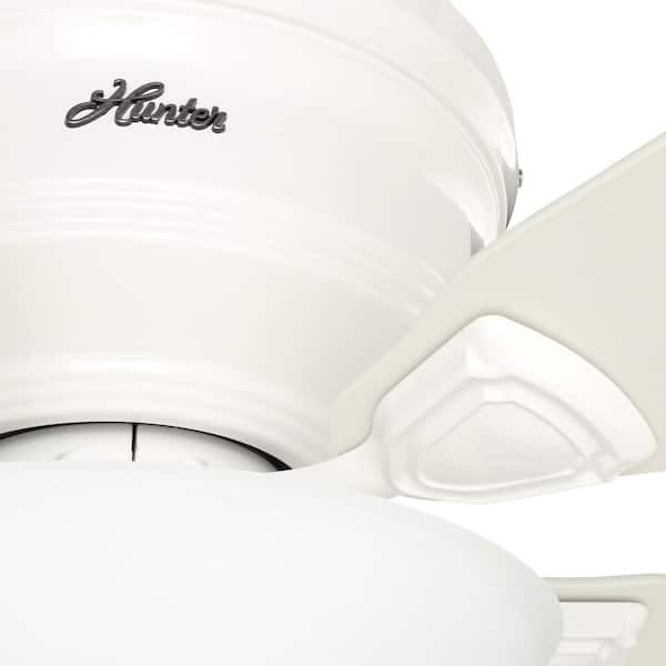Hunter 48 In Low Profile Plus White Ceiling Fan With Light Kit | Shelly ...