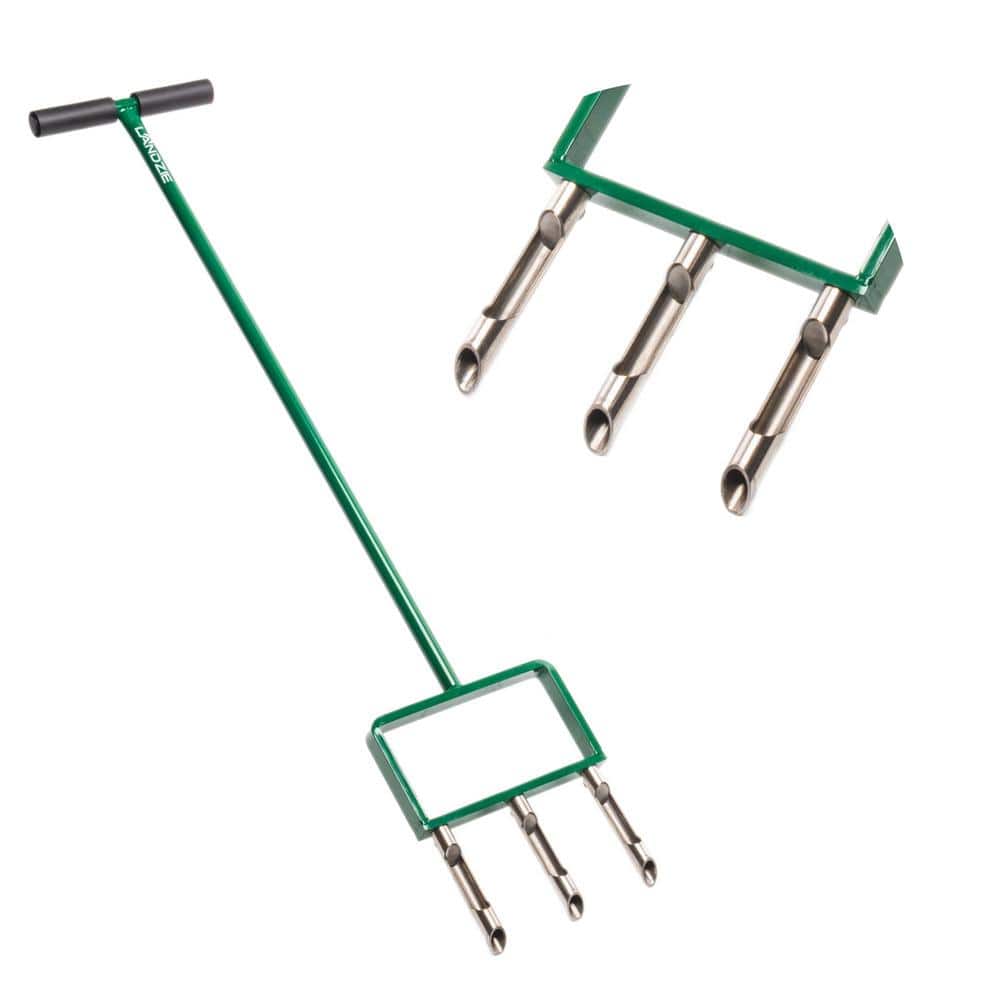 Landzie Hollow Tine Lawn Aerator Tool 42 in. Core Aerator and Grass ...