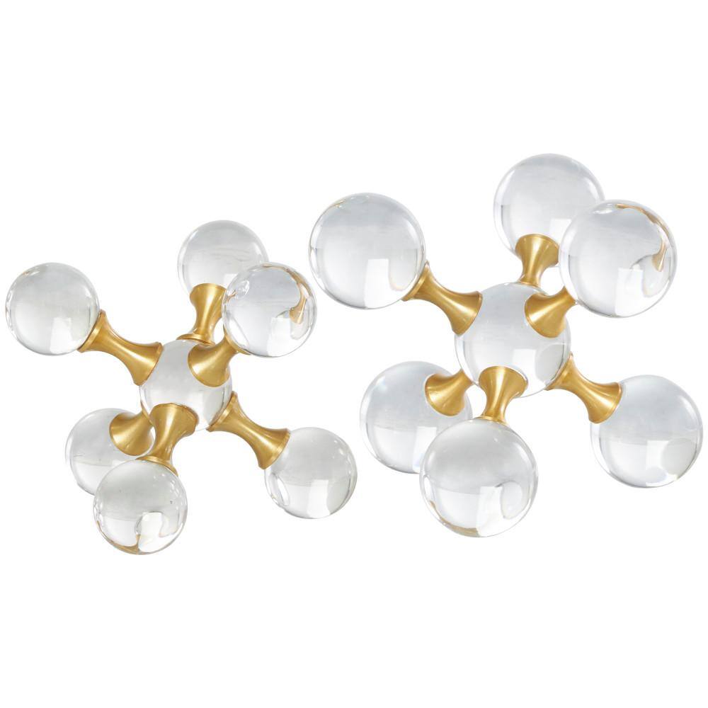 Litton Lane Clear Crystal Orb Inspired Jack Sculpture with Gold Metal ...