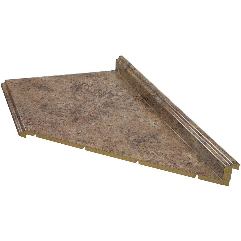 Hampton Bay 6 ft. Brown Laminate Countertop With Right Miter and Full ...