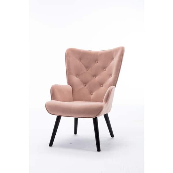 Angel Sar Modern Pink Velvet Accent Chair W39523756 - The Home Depot